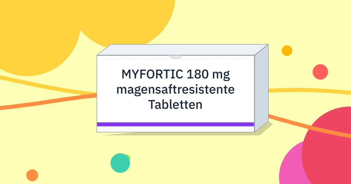 Symbolbild: Packung mit der Aufschrift MYFORTIC 180 mg magensaftresistente Tabletten (PZN 06735010) – Verfügbarkeit und Bezug in Apotheken in Frankfurt am Main