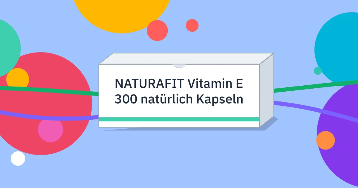 Symbolbild: Packung mit der Aufschrift NATURAFIT Vitamin E 300 natürlich Kapseln (PZN 09062310) – Verfügbarkeit und Bezug in Apotheken in Frankfurt am Main