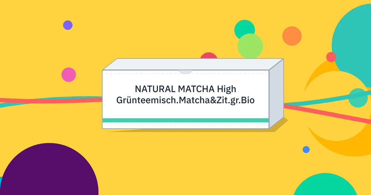 Symbolbild: Packung mit der Aufschrift NATURAL MATCHA High Grünteemisch.Matcha&Zit.gr.Bio (PZN 17924240) – Verfügbarkeit und Bezug in Apotheken in Frankfurt am Main