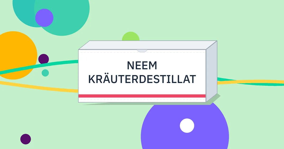 Symbolbild: Packung mit der Aufschrift NEEM KRÄUTERDESTILLAT (PZN 04855359) – Verfügbarkeit und Bezug in Apotheken in Frankfurt am Main