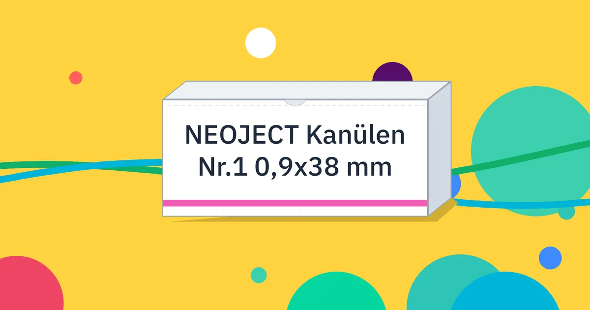 Symbolbild: Packung mit der Aufschrift NEOJECT Kanülen Nr.1 0,9x38 mm (PZN 01818168) – Verfügbarkeit und Bezug in Apotheken in Frankfurt am Main