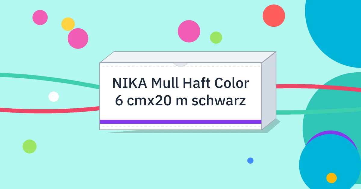 Symbolbild: Packung mit der Aufschrift NIKA Mull Haft Color 6 cmx20 m schwarz (PZN 10320533) – Verfügbarkeit und Bezug in Apotheken in Frankfurt am Main