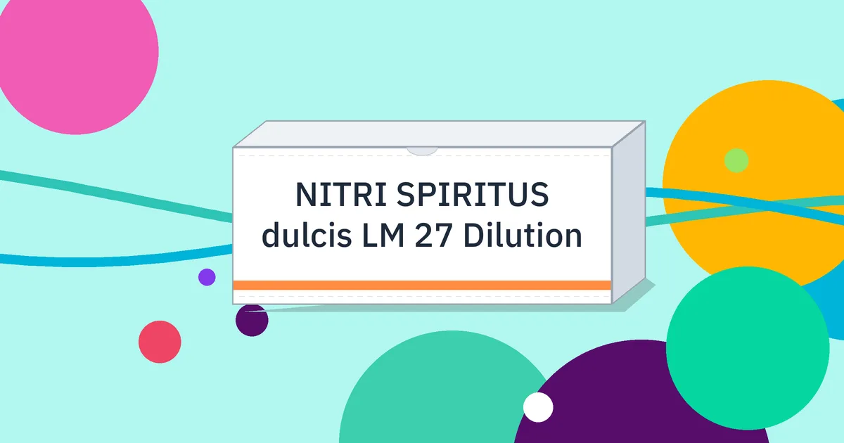 Symbolbild: Packung mit der Aufschrift NITRI SPIRITUS dulcis LM 27 Dilution (PZN 13619758) – Verfügbarkeit und Bezug in Apotheken in Frankfurt am Main