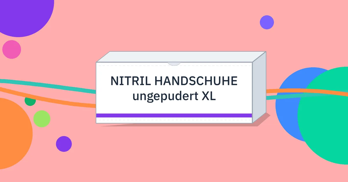 Symbolbild: Packung mit der Aufschrift NITRIL HANDSCHUHE ungepudert XL (PZN 01693844) – Verfügbarkeit und Bezug in Apotheken in Frankfurt am Main