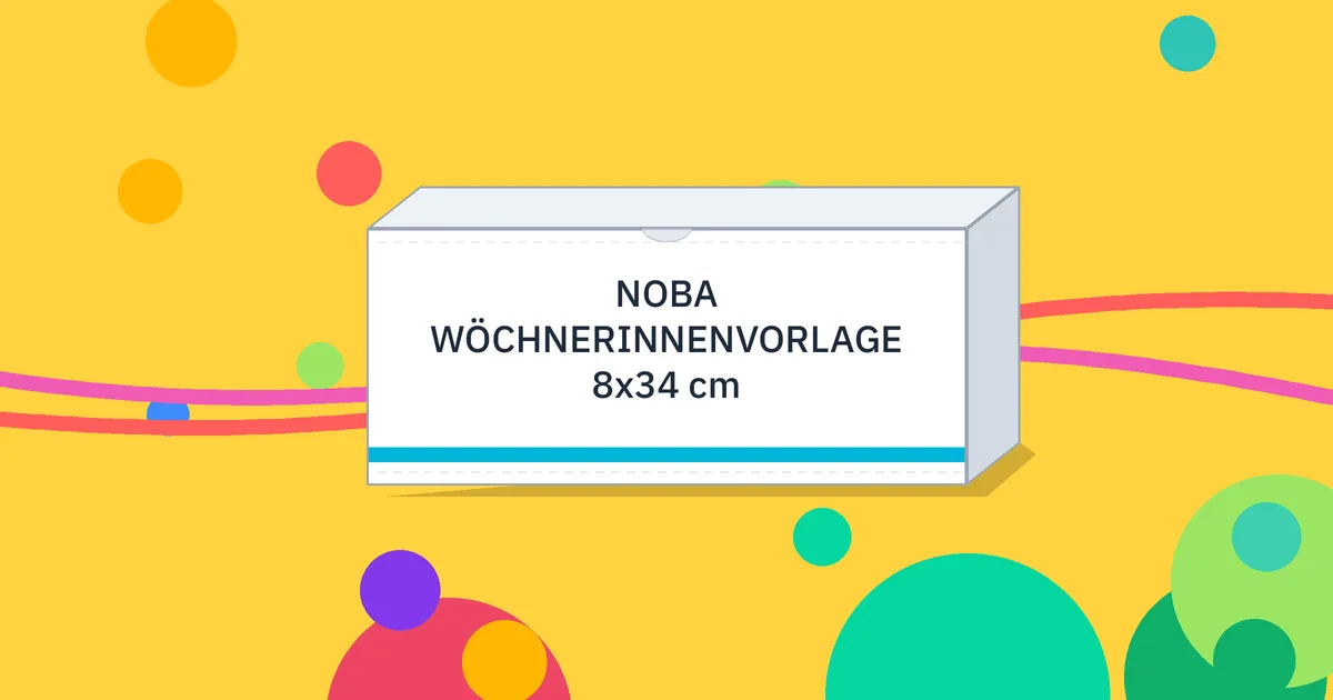 Symbolbild: Packung mit der Aufschrift NOBA WÖCHNERINNENVORLAGE 8x34 cm (PZN 05526876) – Verfügbarkeit und Bezug in Apotheken in Frankfurt am Main