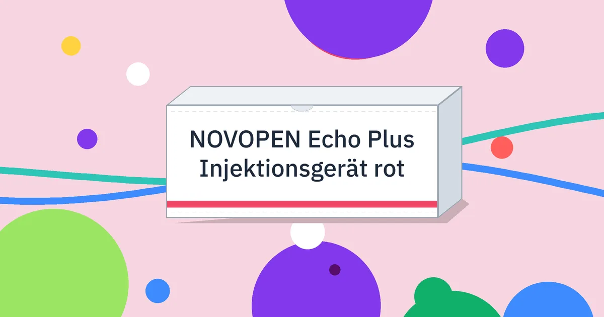 Symbolbild: Packung mit der Aufschrift NOVOPEN Echo Plus Injektionsgerät rot (PZN 18404293) – Verfügbarkeit und Bezug in Apotheken in Frankfurt am Main