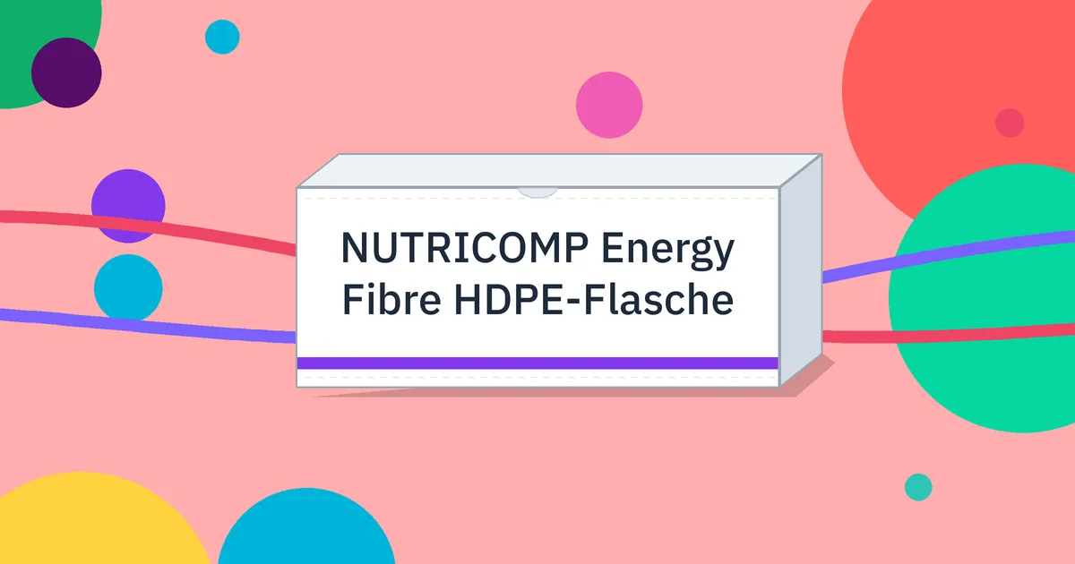 Symbolbild: Packung mit der Aufschrift NUTRICOMP Energy Fibre HDPE-Flasche (PZN 18323123) – Verfügbarkeit und Bezug in Apotheken in Frankfurt am Main