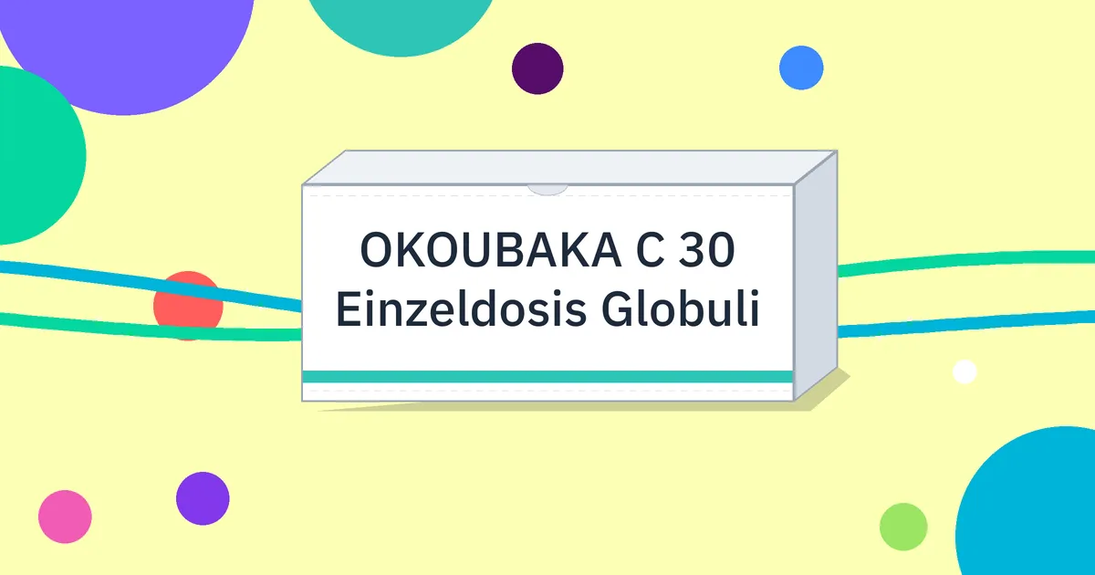 Symbolbild: Packung mit der Aufschrift OKOUBAKA C 30 Einzeldosis Globuli (PZN 01948801) – Verfügbarkeit und Bezug in Apotheken in Frankfurt am Main