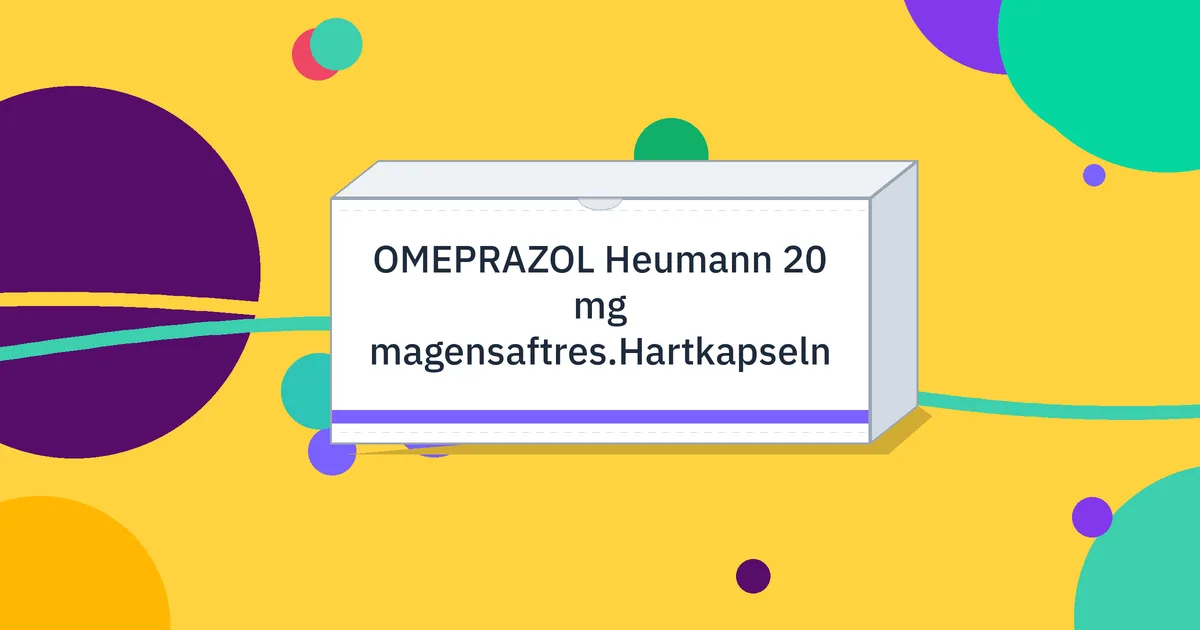 Symbolbild: Packung mit der Aufschrift OMEPRAZOL Heumann 20 mg magensaftres.Hartkapseln (PZN 01746948) – Verfügbarkeit und Bezug in Apotheken in Frankfurt am Main