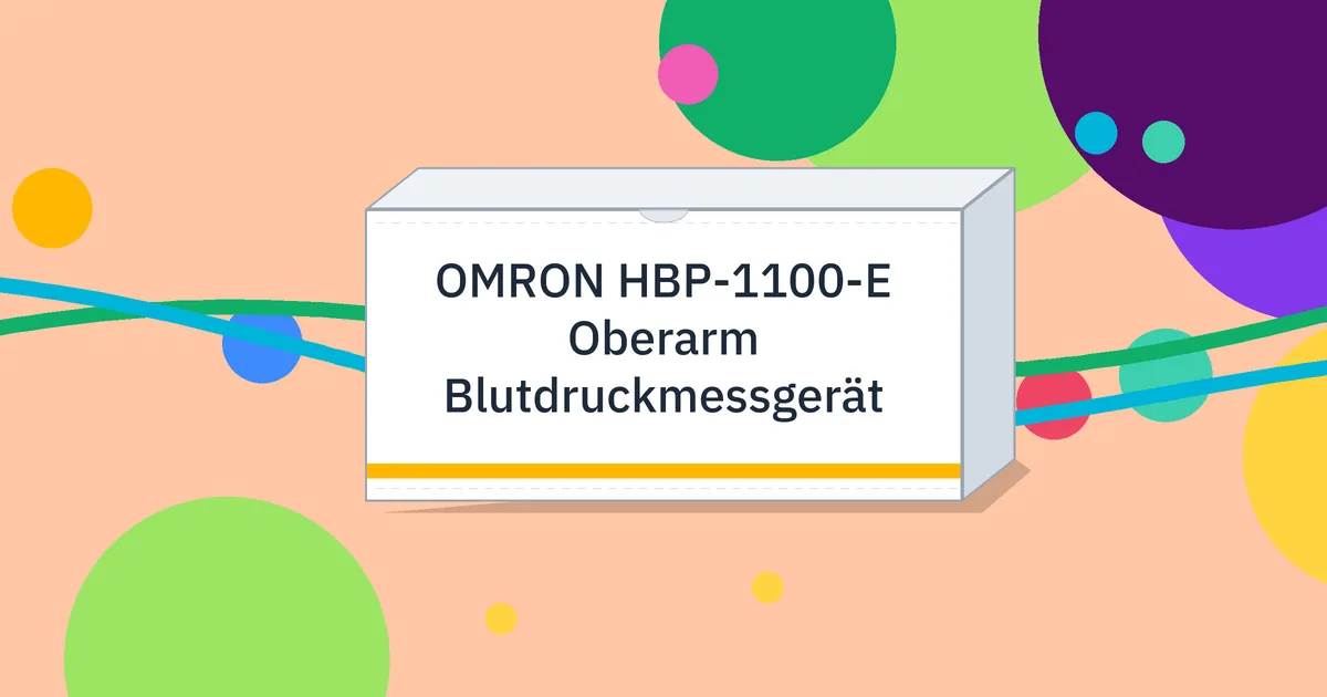 Symbolbild: Packung mit der Aufschrift OMRON HBP-1100-E Oberarm Blutdruckmessgerät (PZN 10117588) – Verfügbarkeit und Bezug in Apotheken in Frankfurt am Main