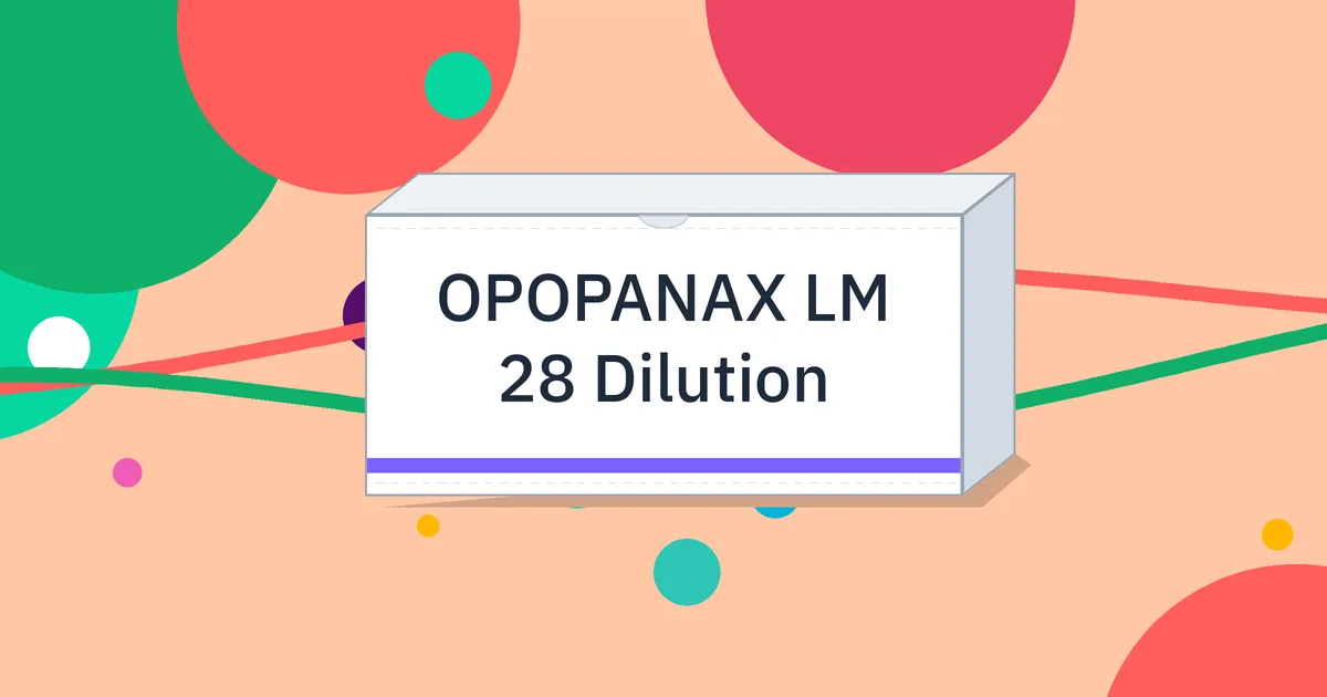 Symbolbild: Packung mit der Aufschrift OPOPANAX LM 28 Dilution (PZN 13627290) – Verfügbarkeit und Bezug in Apotheken in Frankfurt am Main