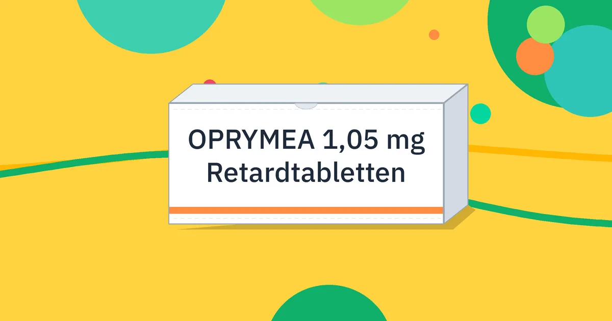 Symbolbild: Packung mit der Aufschrift OPRYMEA 1,05 mg Retardtabletten (PZN 10090613) – Verfügbarkeit und Bezug in Apotheken in Frankfurt am Main
