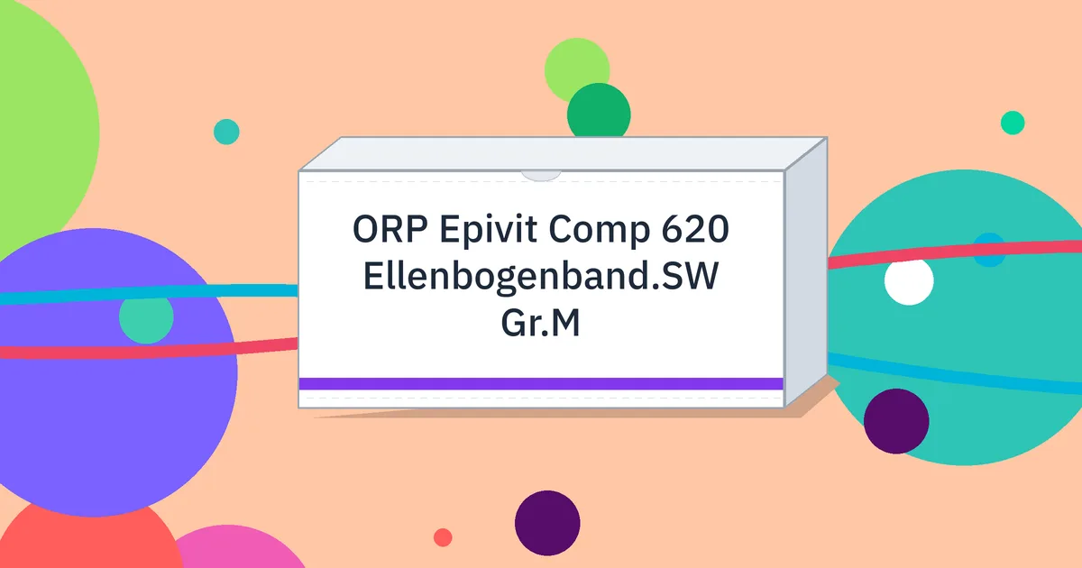 Symbolbild: Packung mit der Aufschrift ORP Epivit Comp 620 Ellenbogenband.SW Gr.M (PZN 05360335) – Verfügbarkeit und Bezug in Apotheken in Frankfurt am Main