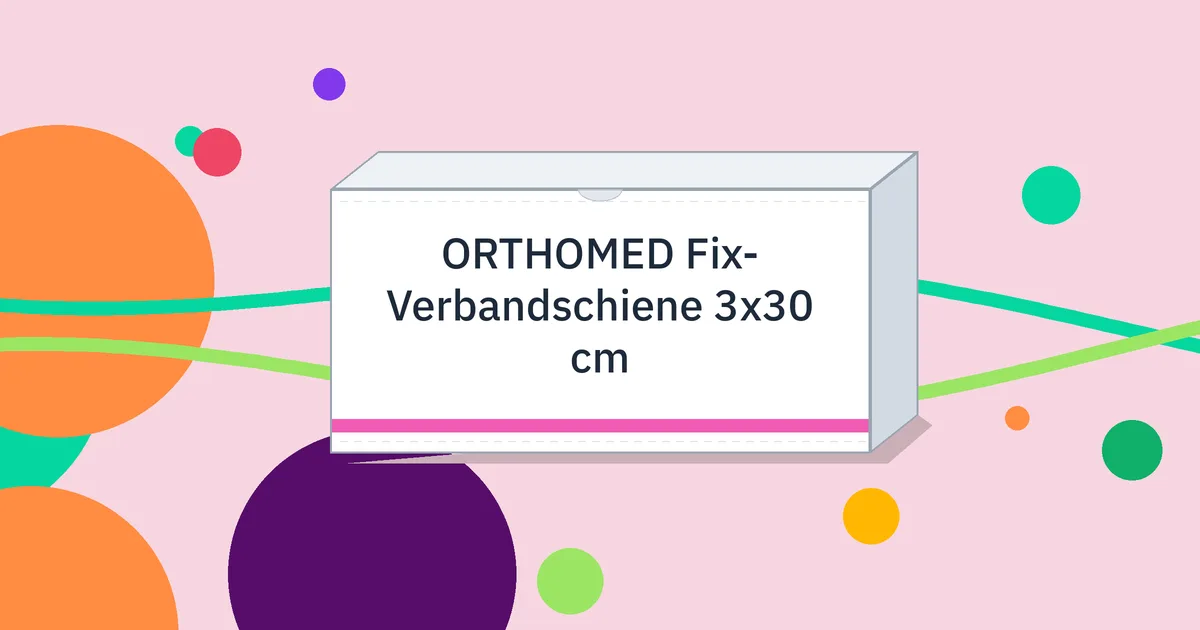 Symbolbild: Packung mit der Aufschrift ORTHOMED Fix-Verbandschiene 3x30 cm (PZN 11516758) – Verfügbarkeit und Bezug in Apotheken in Frankfurt am Main