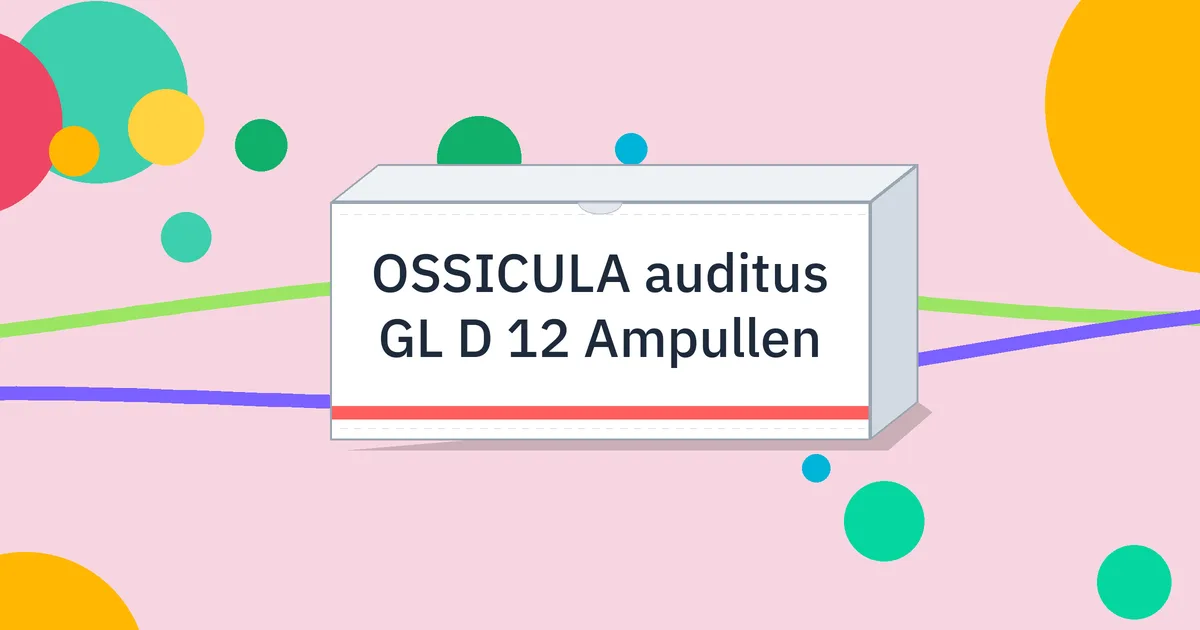 Symbolbild: Packung mit der Aufschrift OSSICULA auditus GL D 12 Ampullen (PZN 02944662) – Verfügbarkeit und Bezug in Apotheken in Frankfurt am Main