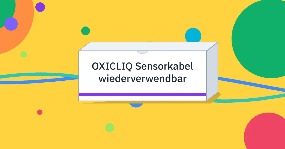 Symbolbild: Packung mit der Aufschrift OXICLIQ Sensorkabel wiederverwendbar (PZN 03490588) – Verfügbarkeit und Bezug in Apotheken in Frankfurt am Main