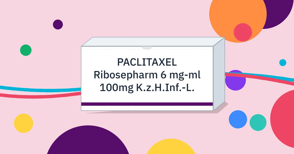 Symbolbild: Packung mit der Aufschrift PACLITAXEL Ribosepharm 6 mg-ml 100mg K.z.H.Inf.-L. (PZN 15390231) – Verfügbarkeit und Bezug in Apotheken in Frankfurt am Main