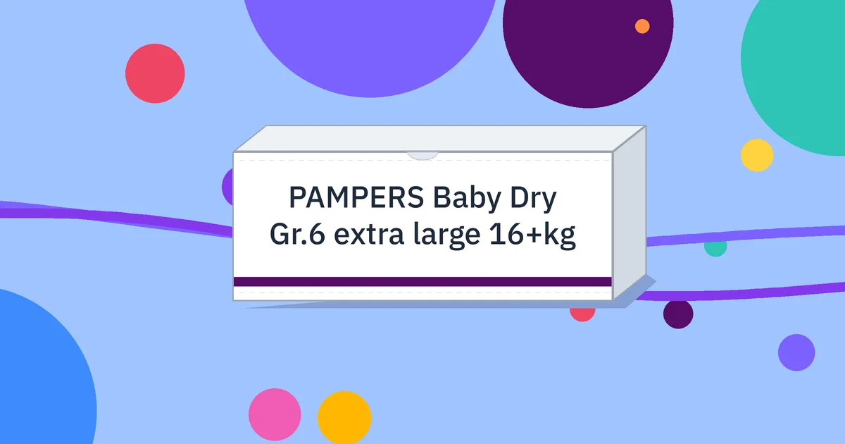 Symbolbild: Packung mit der Aufschrift PAMPERS Baby Dry Gr.6 extra large 16+kg (PZN 09519324) – Verfügbarkeit und Bezug in Apotheken in Frankfurt am Main