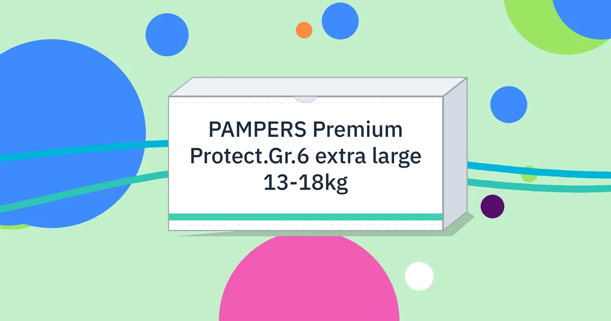 Symbolbild: Packung mit der Aufschrift PAMPERS Premium Protect.Gr.6 extra large 13-18kg (PZN 16737027) – Verfügbarkeit und Bezug in Apotheken in Frankfurt am Main