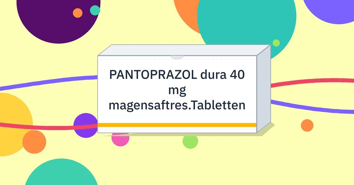 Symbolbild: Packung mit der Aufschrift PANTOPRAZOL dura 40 mg magensaftres.Tabletten (PZN 09155773) – Verfügbarkeit und Bezug in Apotheken in Frankfurt am Main