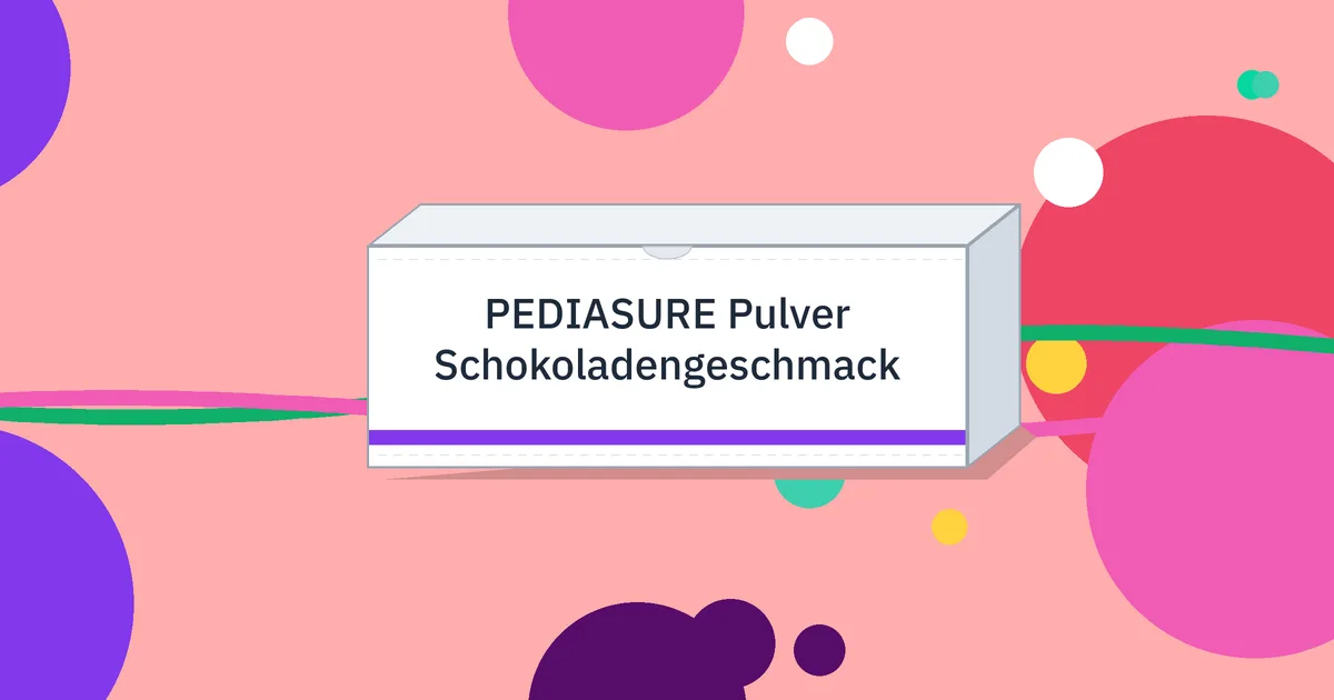 Symbolbild: Packung mit der Aufschrift PEDIASURE Pulver Schokoladengeschmack (PZN 18850762) – Verfügbarkeit und Bezug in Apotheken in Frankfurt am Main