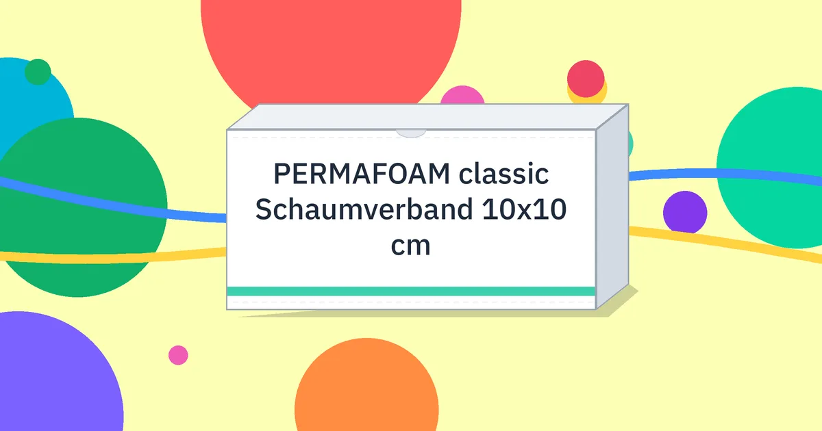 Symbolbild: Packung mit der Aufschrift PERMAFOAM classic Schaumverband 10x10 cm (PZN 13703252) – Verfügbarkeit und Bezug in Apotheken in Frankfurt am Main