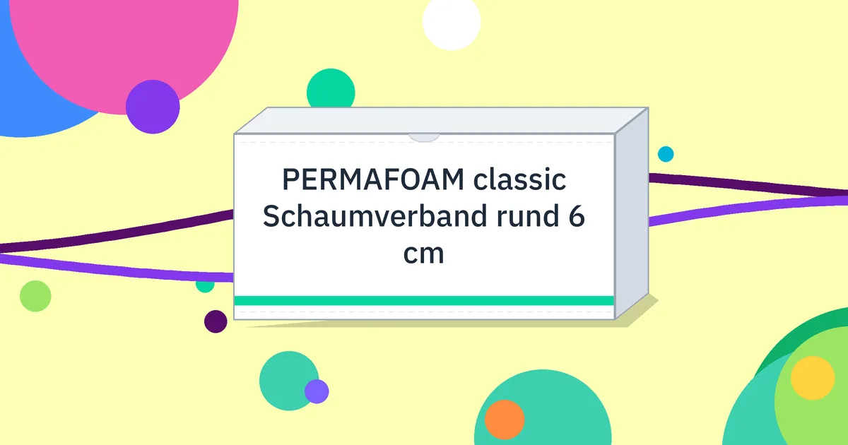 Symbolbild: Packung mit der Aufschrift PERMAFOAM classic Schaumverband rund 6 cm (PZN 16728910) – Verfügbarkeit und Bezug in Apotheken in Frankfurt am Main