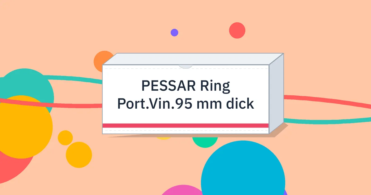 Symbolbild: Packung mit der Aufschrift PESSAR Ring Port.Vin.95 mm dick (PZN 01967514) – Verfügbarkeit und Bezug in Apotheken in Frankfurt am Main