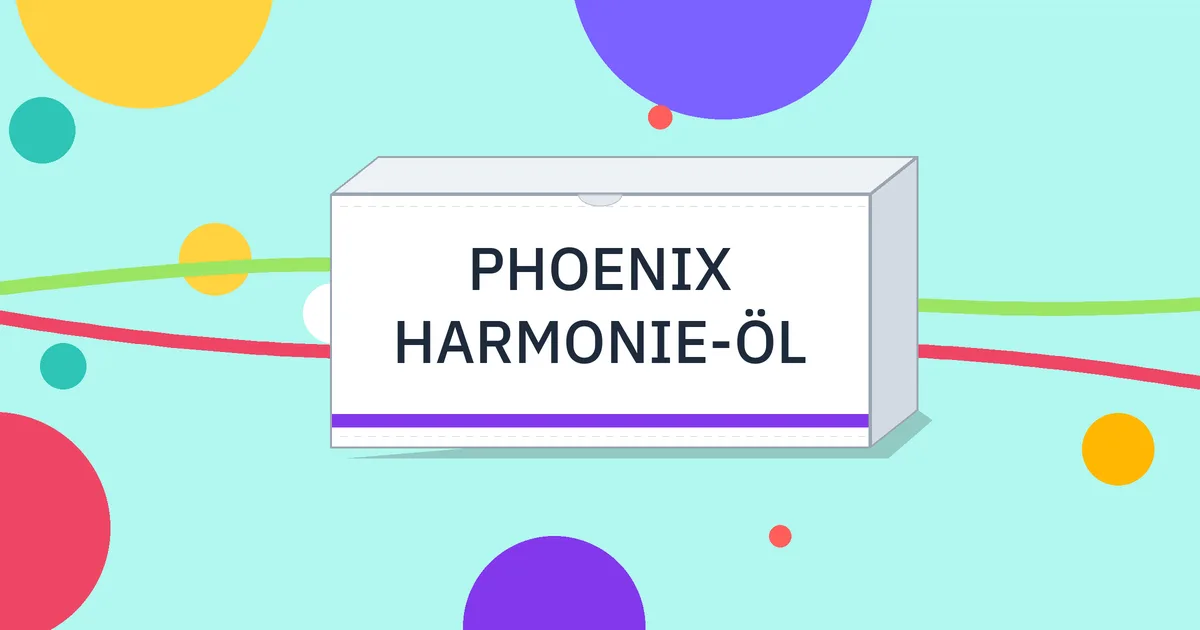 Symbolbild: Packung mit der Aufschrift PHOENIX HARMONIE-ÖL (PZN 13476187) – Verfügbarkeit und Bezug in Apotheken in Frankfurt am Main