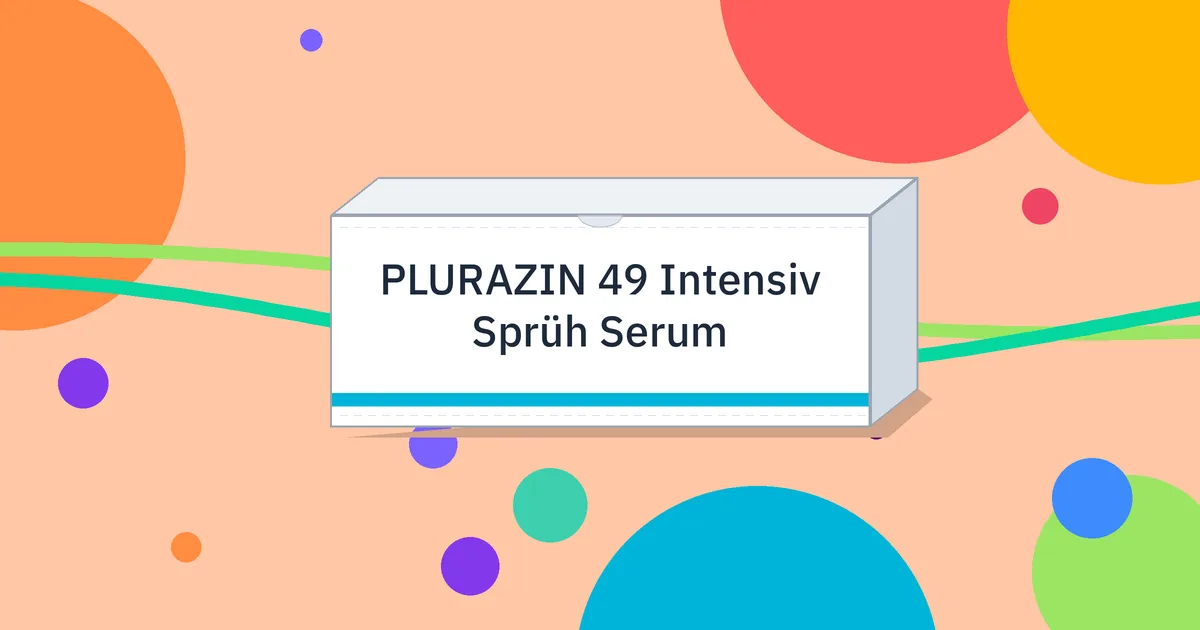 Symbolbild: Packung mit der Aufschrift PLURAZIN 49 Intensiv Sprüh Serum (PZN 12394228) – Verfügbarkeit und Bezug in Apotheken in Frankfurt am Main