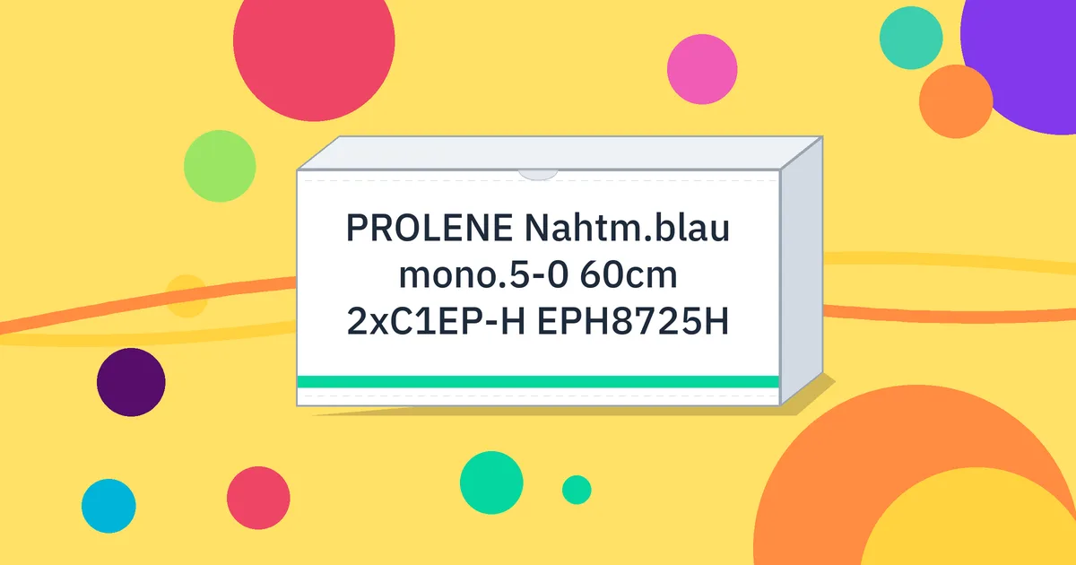 Symbolbild: Packung mit der Aufschrift PROLENE Nahtm.blau mono.5-0 60cm 2xC1EP-H EPH8725H (PZN 20852811) – Verfügbarkeit und Bezug in Apotheken in Frankfurt am Main