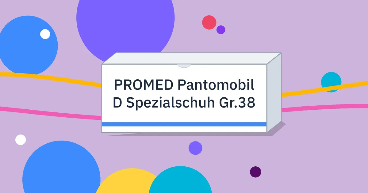 Symbolbild: Packung mit der Aufschrift PROMED Pantomobil D Spezialschuh Gr.38 (PZN 05482630) – Verfügbarkeit und Bezug in Apotheken in Frankfurt am Main