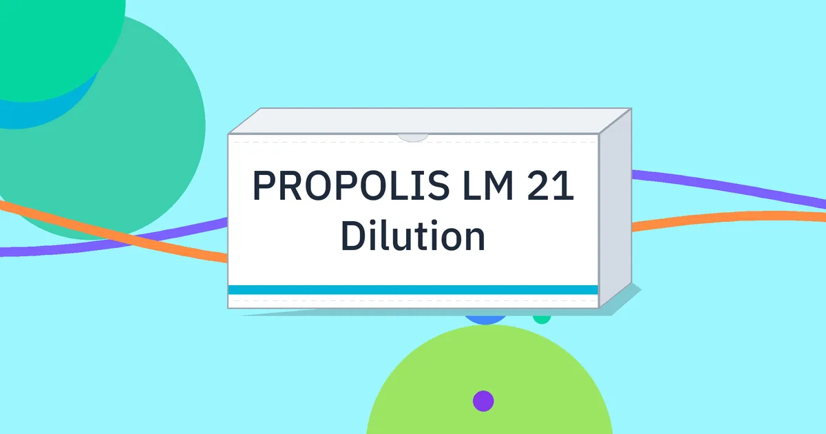 Symbolbild: Packung mit der Aufschrift PROPOLIS LM 21 Dilution (PZN 13044720) – Verfügbarkeit und Bezug in Apotheken in Frankfurt am Main