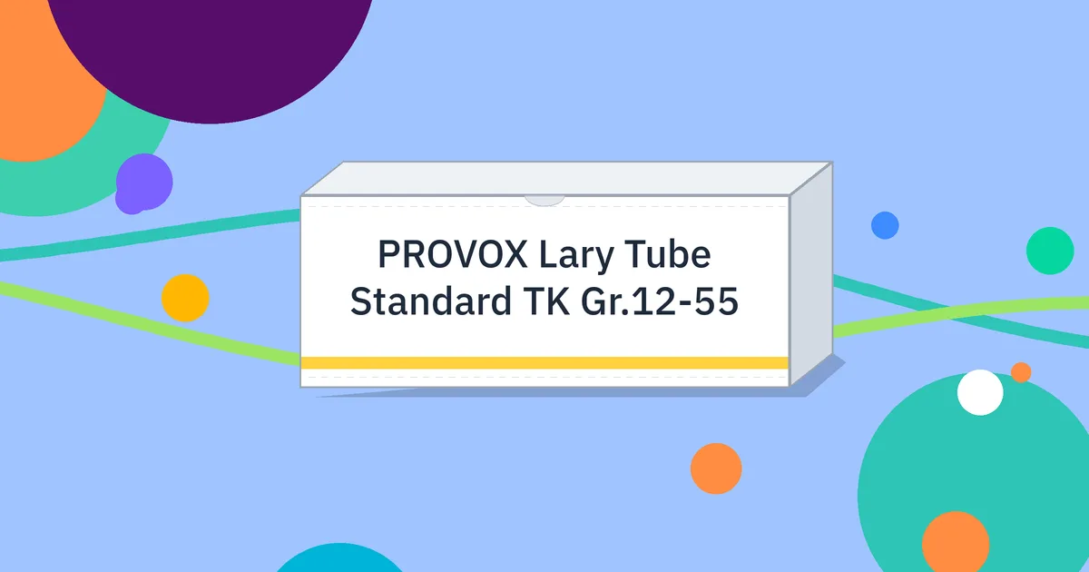 Symbolbild: Packung mit der Aufschrift PROVOX Lary Tube Standard TK Gr.12-55 (PZN 02398946) – Verfügbarkeit und Bezug in Apotheken in Frankfurt am Main