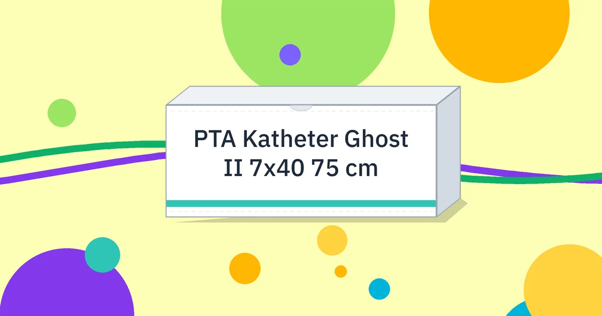 Symbolbild: Packung mit der Aufschrift PTA Katheter Ghost II 7x40 75 cm (PZN 00137058) – Verfügbarkeit und Bezug in Apotheken in Frankfurt am Main