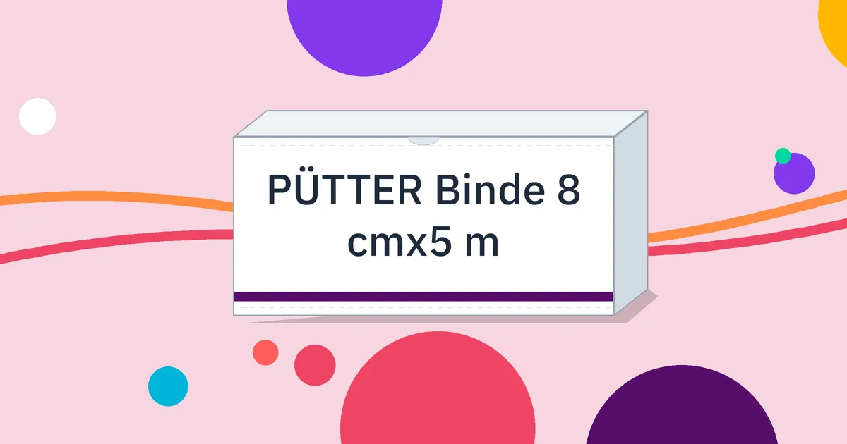 Symbolbild: Packung mit der Aufschrift PÜTTER Binde 8 cmx5 m (PZN 19538937) – Verfügbarkeit und Bezug in Apotheken in Frankfurt am Main