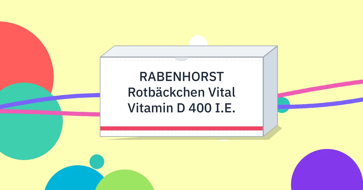 Symbolbild: Packung mit der Aufschrift RABENHORST Rotbäckchen Vital Vitamin D 400 I.E. (PZN 14329962) – Verfügbarkeit und Bezug in Apotheken in Frankfurt am Main
