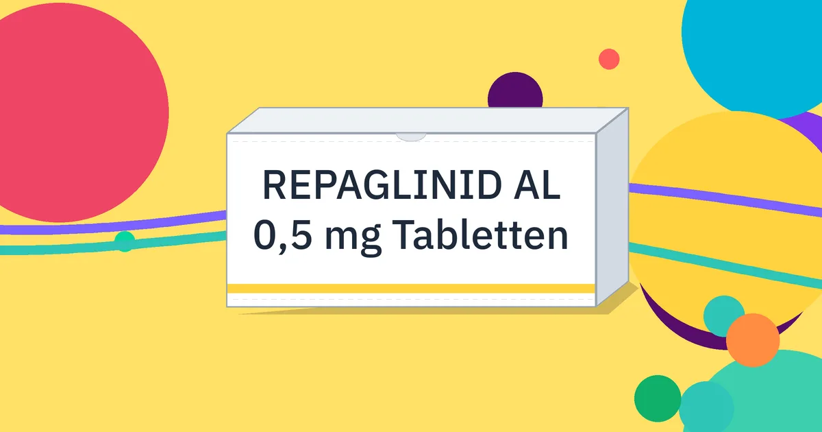 Symbolbild: Packung mit der Aufschrift REPAGLINID AL 0,5 mg Tabletten (PZN 01509823) – Verfügbarkeit und Bezug in Apotheken in Frankfurt am Main