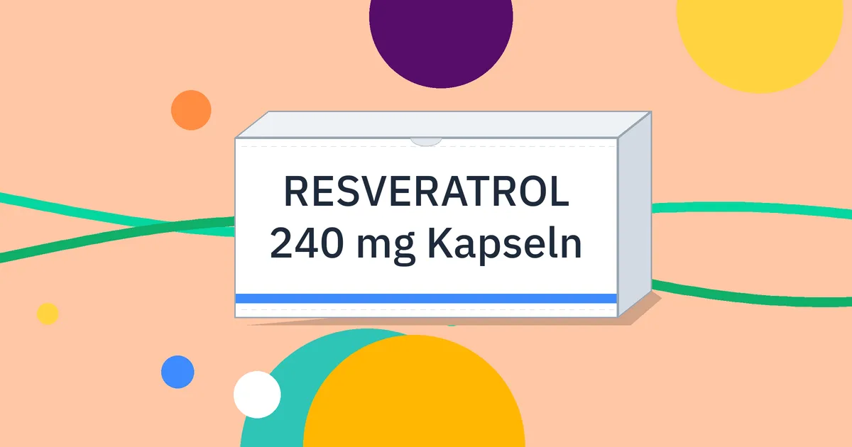 Symbolbild: Packung mit der Aufschrift RESVERATROL 240 mg Kapseln (PZN 10329043) – Verfügbarkeit und Bezug in Apotheken in Frankfurt am Main