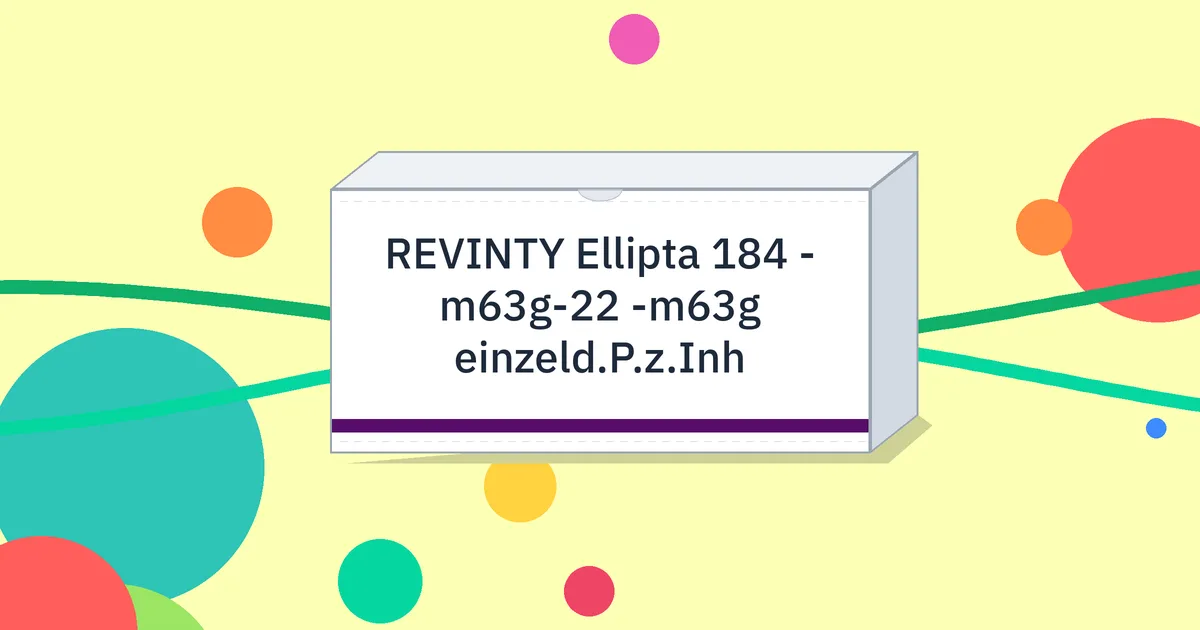 Symbolbild: Packung mit der Aufschrift REVINTY Ellipta 184 -m63g-22 -m63g einzeld.P.z.Inh (PZN 16741313) – Verfügbarkeit und Bezug in Apotheken in Frankfurt am Main