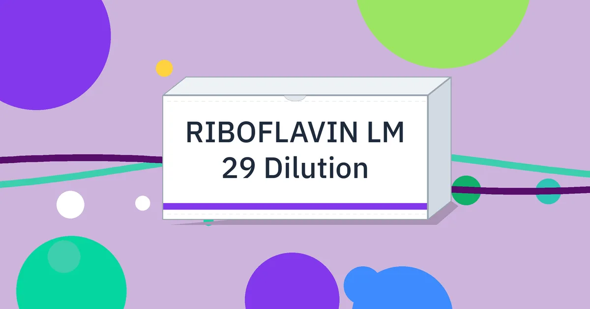 Symbolbild: Packung mit der Aufschrift RIBOFLAVIN LM 29 Dilution (PZN 13054629) – Verfügbarkeit und Bezug in Apotheken in Frankfurt am Main