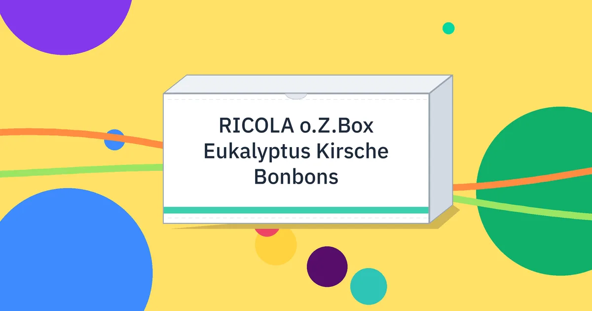 Symbolbild: Packung mit der Aufschrift RICOLA o.Z.Box Eukalyptus Kirsche Bonbons (PZN 17873407) – Verfügbarkeit und Bezug in Apotheken in Frankfurt am Main