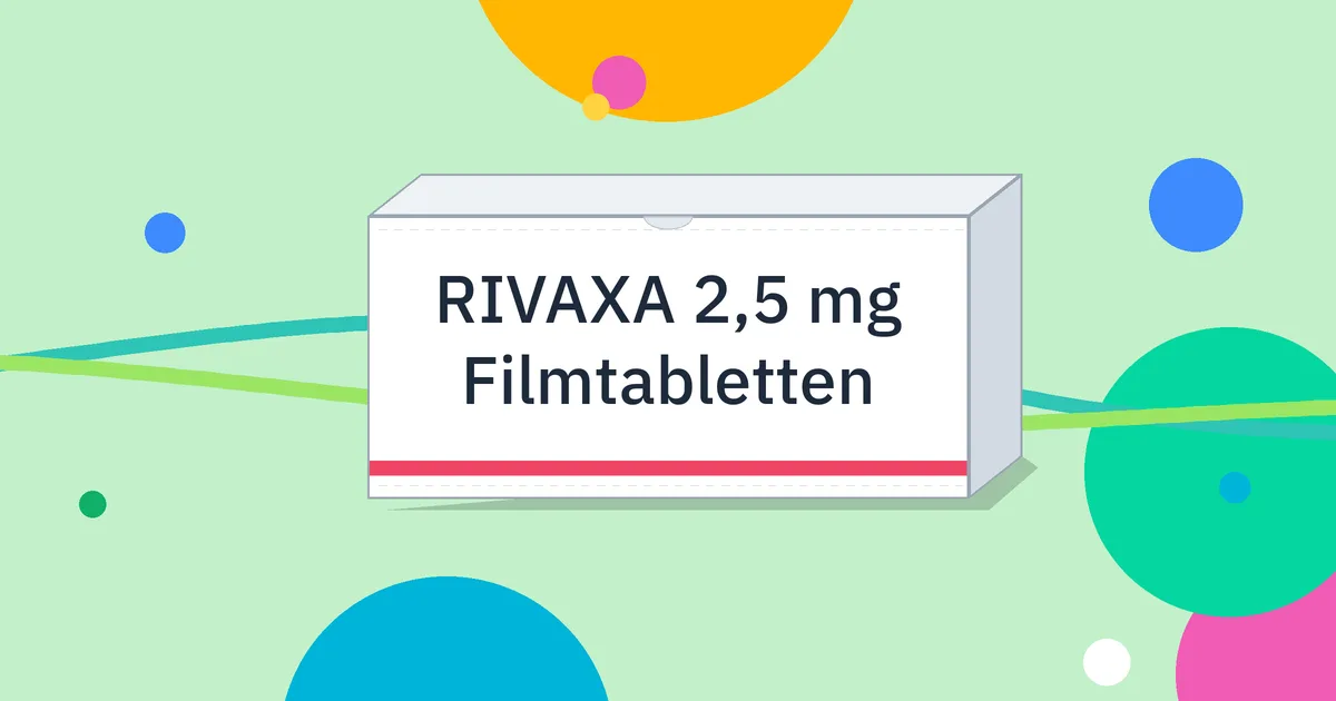 Symbolbild: Packung mit der Aufschrift RIVAXA 2,5 mg Filmtabletten (PZN 19074277) – Verfügbarkeit und Bezug in Apotheken in Frankfurt am Main