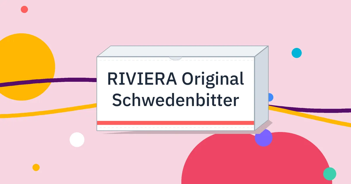 Symbolbild: Packung mit der Aufschrift RIVIERA Original Schwedenbitter (PZN 10000900) – Verfügbarkeit und Bezug in Apotheken in Frankfurt am Main