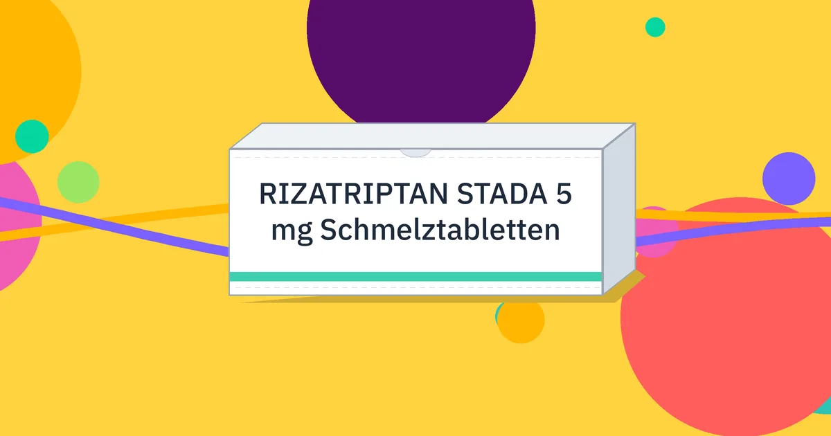 Symbolbild: Packung mit der Aufschrift RIZATRIPTAN STADA 5 mg Schmelztabletten (PZN 04714570) – Verfügbarkeit und Bezug in Apotheken in Frankfurt am Main