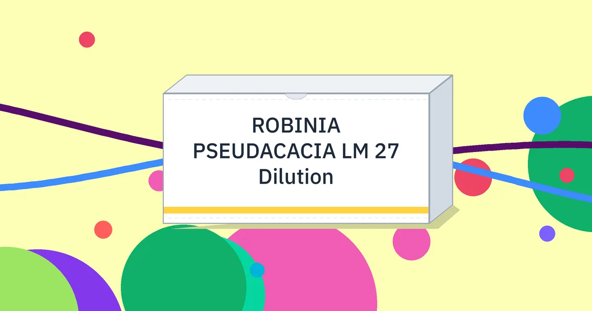 Symbolbild: Packung mit der Aufschrift ROBINIA PSEUDACACIA LM 27 Dilution (PZN 13055089) – Verfügbarkeit und Bezug in Apotheken in Frankfurt am Main