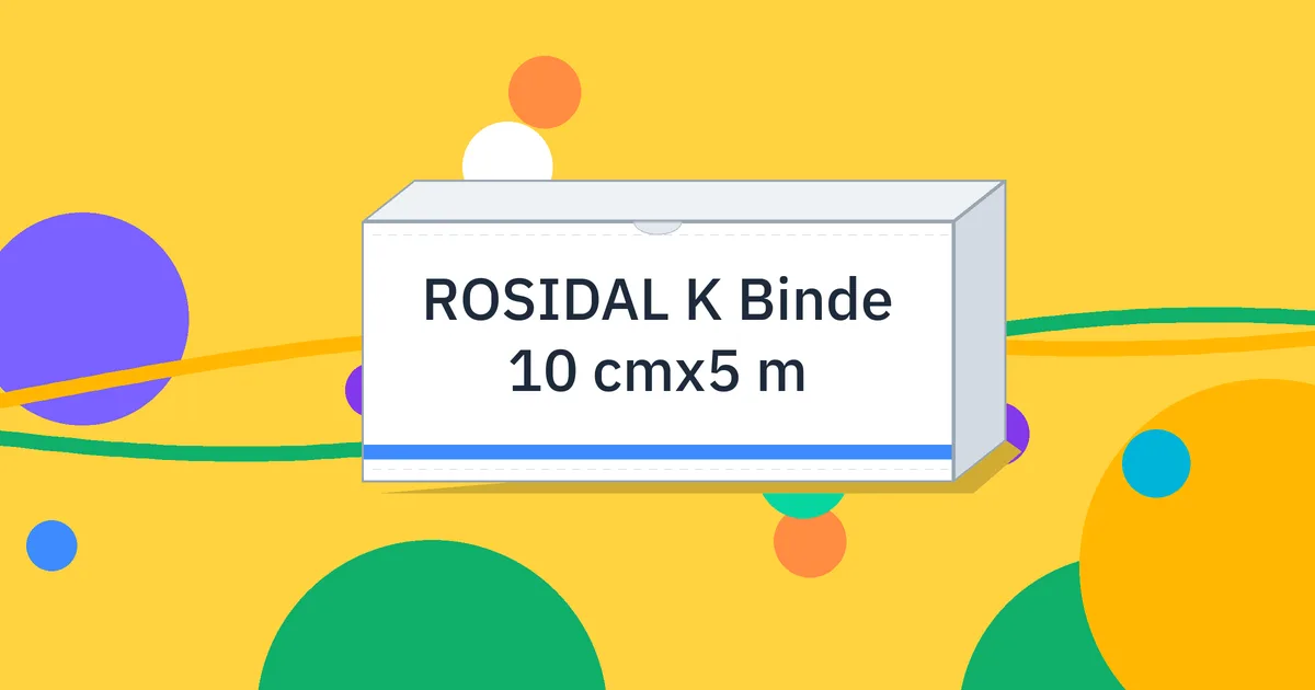 Symbolbild: Packung mit der Aufschrift ROSIDAL K Binde 10 cmx5 m (PZN 18848400) – Verfügbarkeit und Bezug in Apotheken in Frankfurt am Main