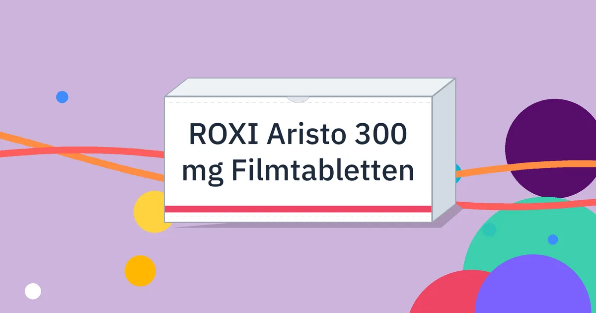 Symbolbild: Packung mit der Aufschrift ROXI Aristo 300 mg Filmtabletten (PZN 09339562) – Verfügbarkeit und Bezug in Apotheken in Frankfurt am Main