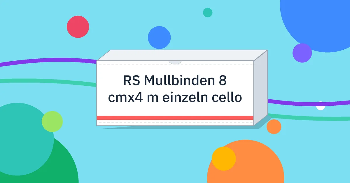 Symbolbild: Packung mit der Aufschrift RS Mullbinden 8 cmx4 m einzeln cello (PZN 02473139) – Verfügbarkeit und Bezug in Apotheken in Frankfurt am Main