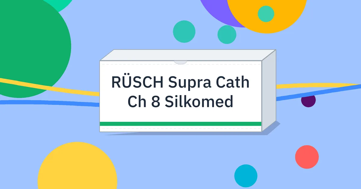 Symbolbild: Packung mit der Aufschrift RÜSCH Supra Cath Ch 8 Silkomed (PZN 07351961) – Verfügbarkeit und Bezug in Apotheken in Frankfurt am Main